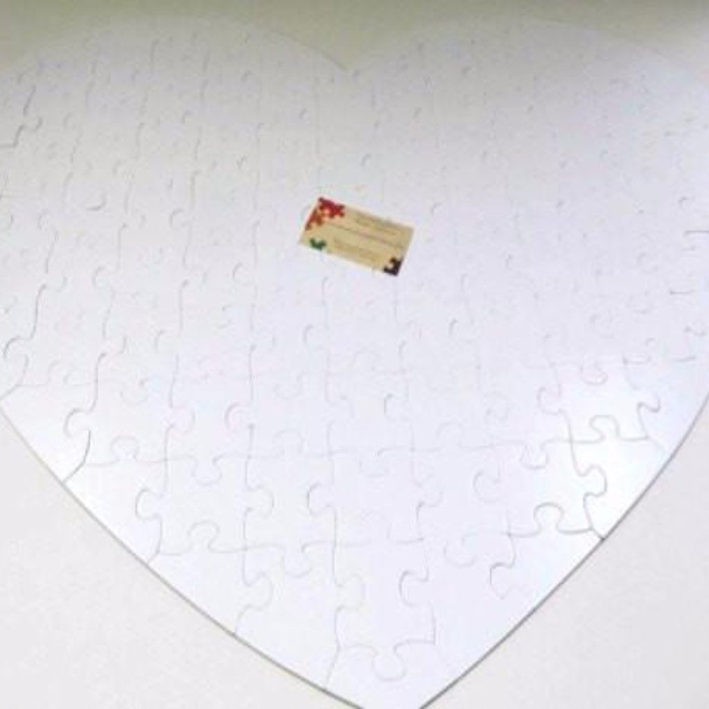 Giant Heart Guest Book Puzzle with 108 White Extra Large Puzzle Pieces ...