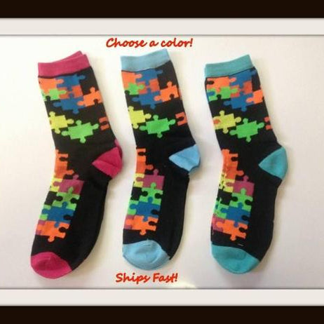 Jigsaw Puzzle Socks size 9-11. Puzzle pattern socks. - The Missing ...